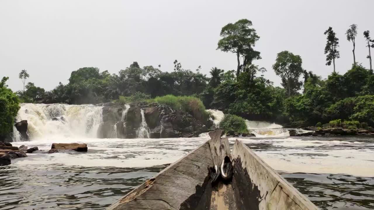 View From The Canoe Of Lobe Waterfalls In Kribi, Cameroon Free Stock ...