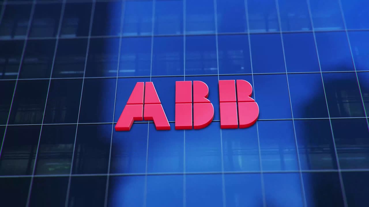 3D Animation Of ABB Logo On Corporate Building Free Stock Video Footage ...