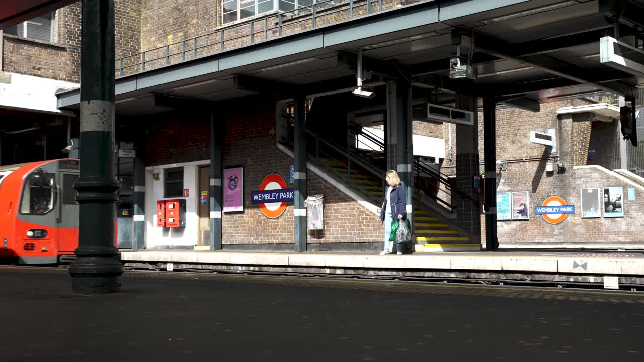 Jubilee Line Train Arriving At Wembley Park Station Platform On 10 ...