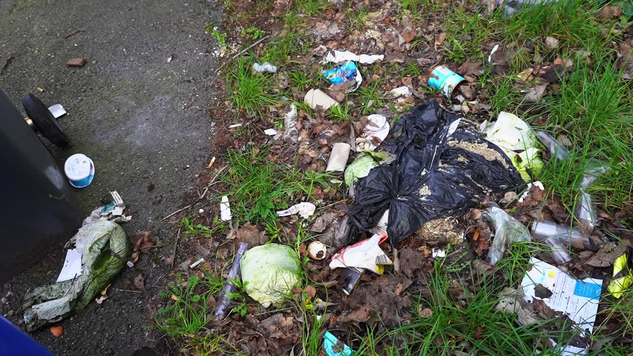 Dirty Nappies And Waste After Being Fly Tipped, Rubbish Dumping ...