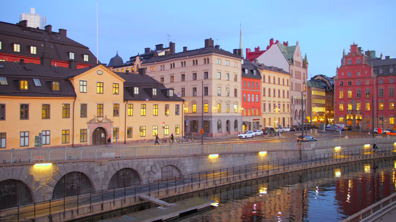 Riverfront Buildings With Archaic Architectural Design In Gamla Stan ...