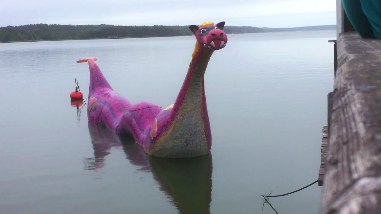 Funny Random Fake Dragon In The Water, Moomin World Finland, Tove ...