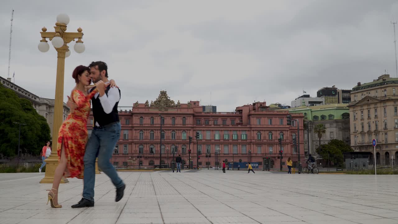 A Couple Of Skilled Performers Doing A Tango Routine Finale And Bowing ...