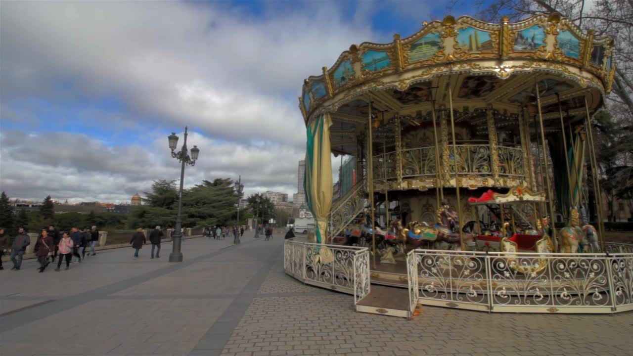 Carrousel, Mery-go-round In Plaza De Oriente, Palacio Real Free Stock ...