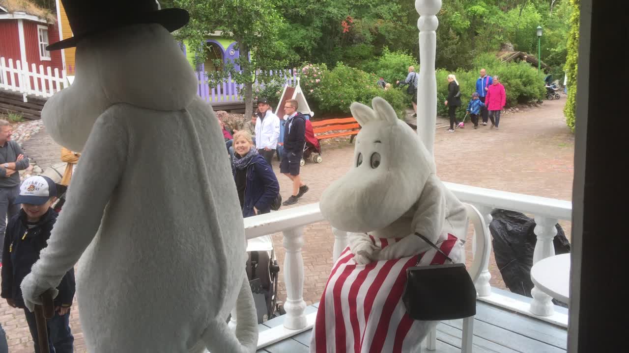 Moomin Characters In Moomin World Theme Park In Finland Free Stock Video Footage Download Clips