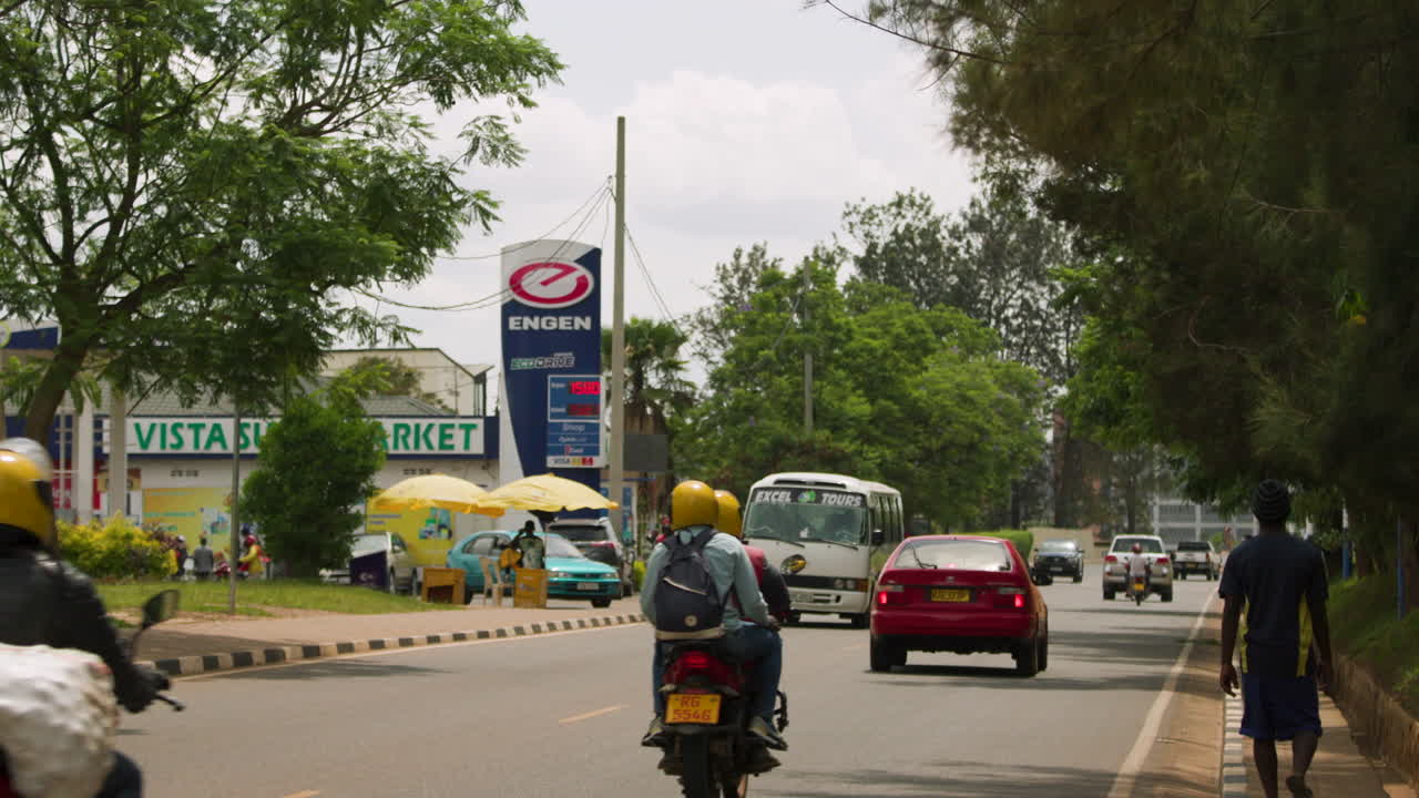 Slow Motion Shot Of Traffic And People Walking In Kigali Rwanda Free ...