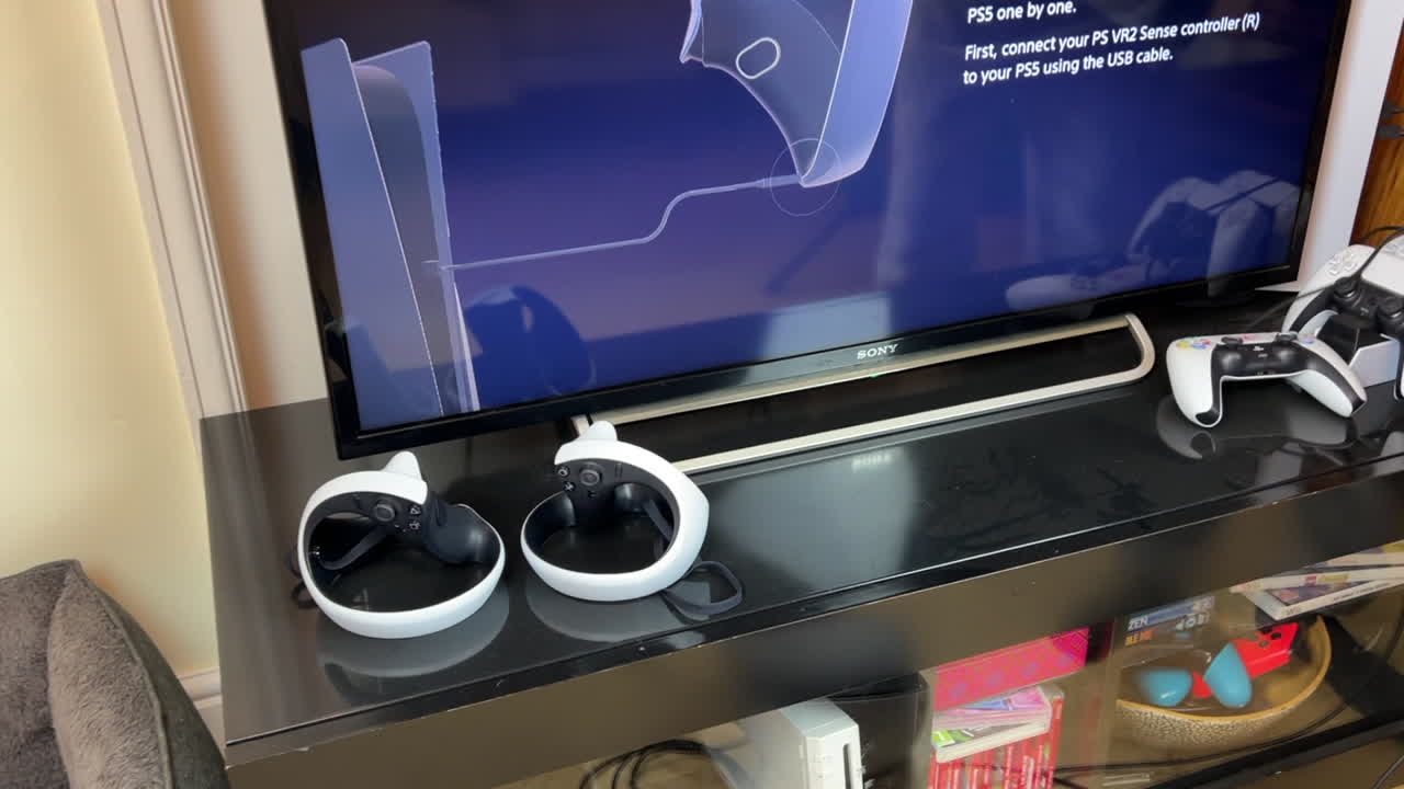 A Boy Unboxing And Setting Up The Sony PS5 VR2 Virtual Reality Headset ...