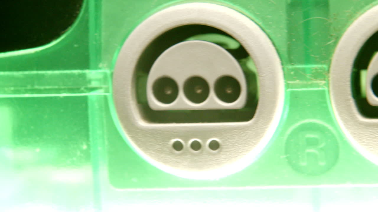 Controller Ports On Green Nintendo 64 Console With Light Underneath ...