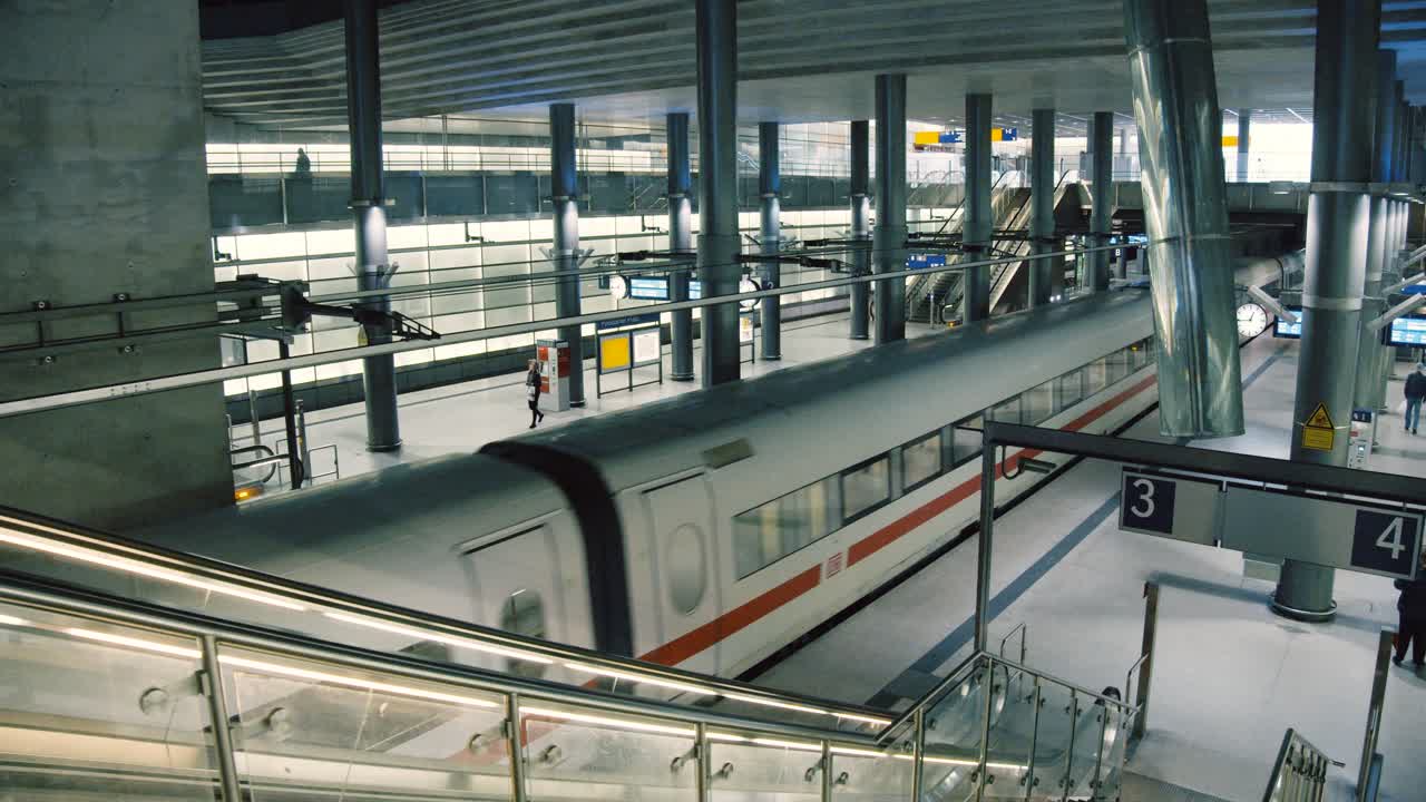 Cinematic Scenery Of Modern Train Station With Intercity Express Free ...