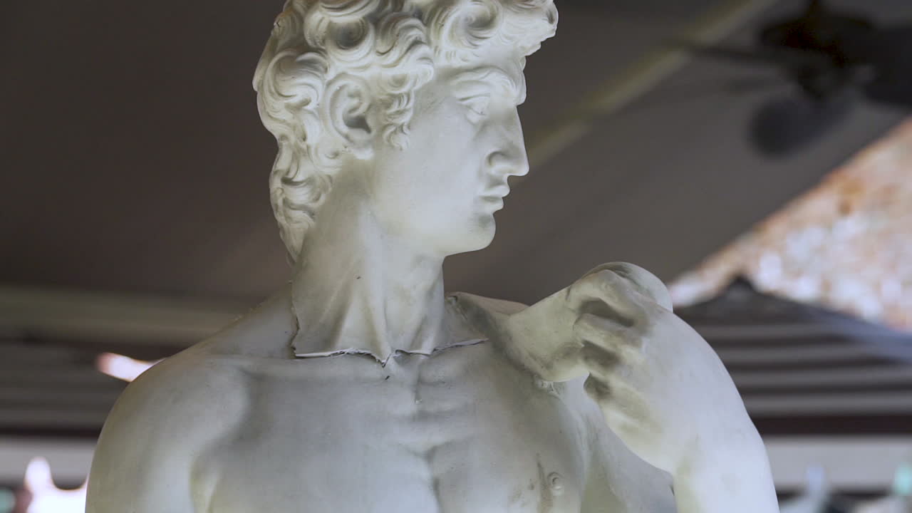Greek Male Statue Sculpture. MEDIUM ORBITING SHOT Free Stock Video ...