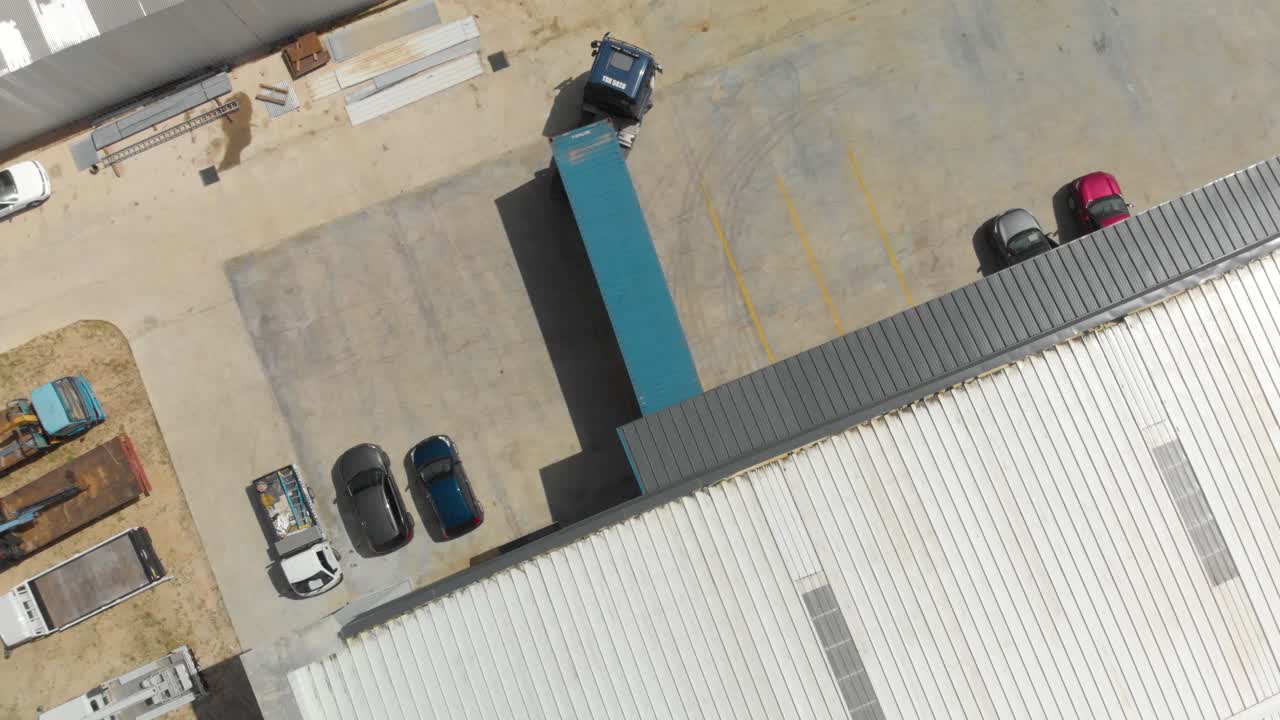 Blue Container Truck Reversing Into A Warehouse Free Stock Video ...