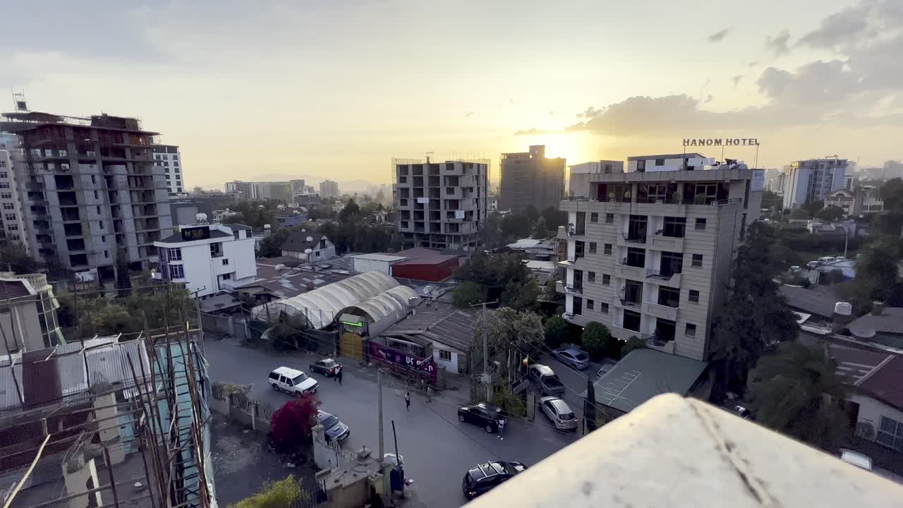Sunset With Skyline And Buildings In Foreground At Addis Ababa Free ...