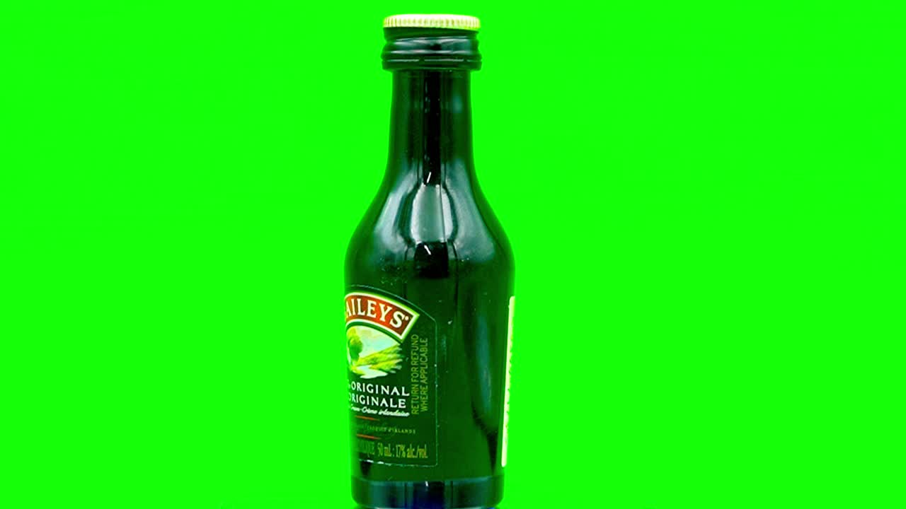 Bailys Irish Cream Mini Bottle Reveal Rotating Camera Zoom In Close Up ...