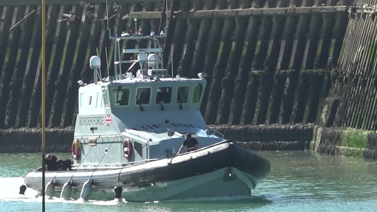 Border Force Boat Enters The Dover Docks, UK Free Stock Video Footage ...