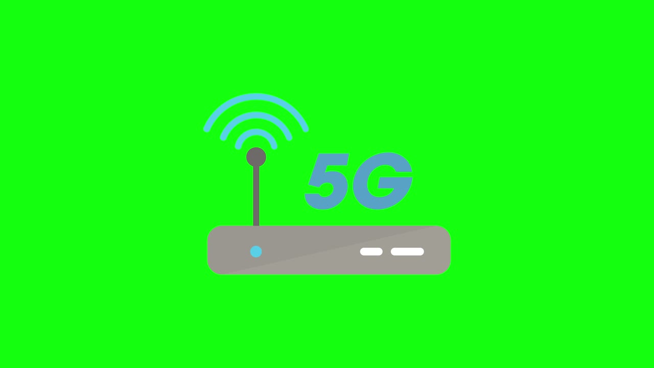 5g Router Modem Icon Green Screen Free Stock Video Footage Download ...
