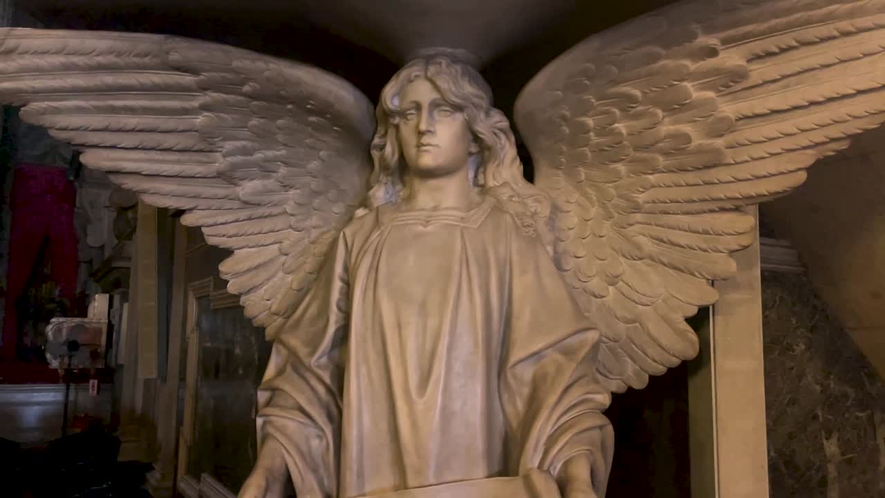 Reveal Of Life Size Marble Statue Of An Angel In Catholic Candelária ...