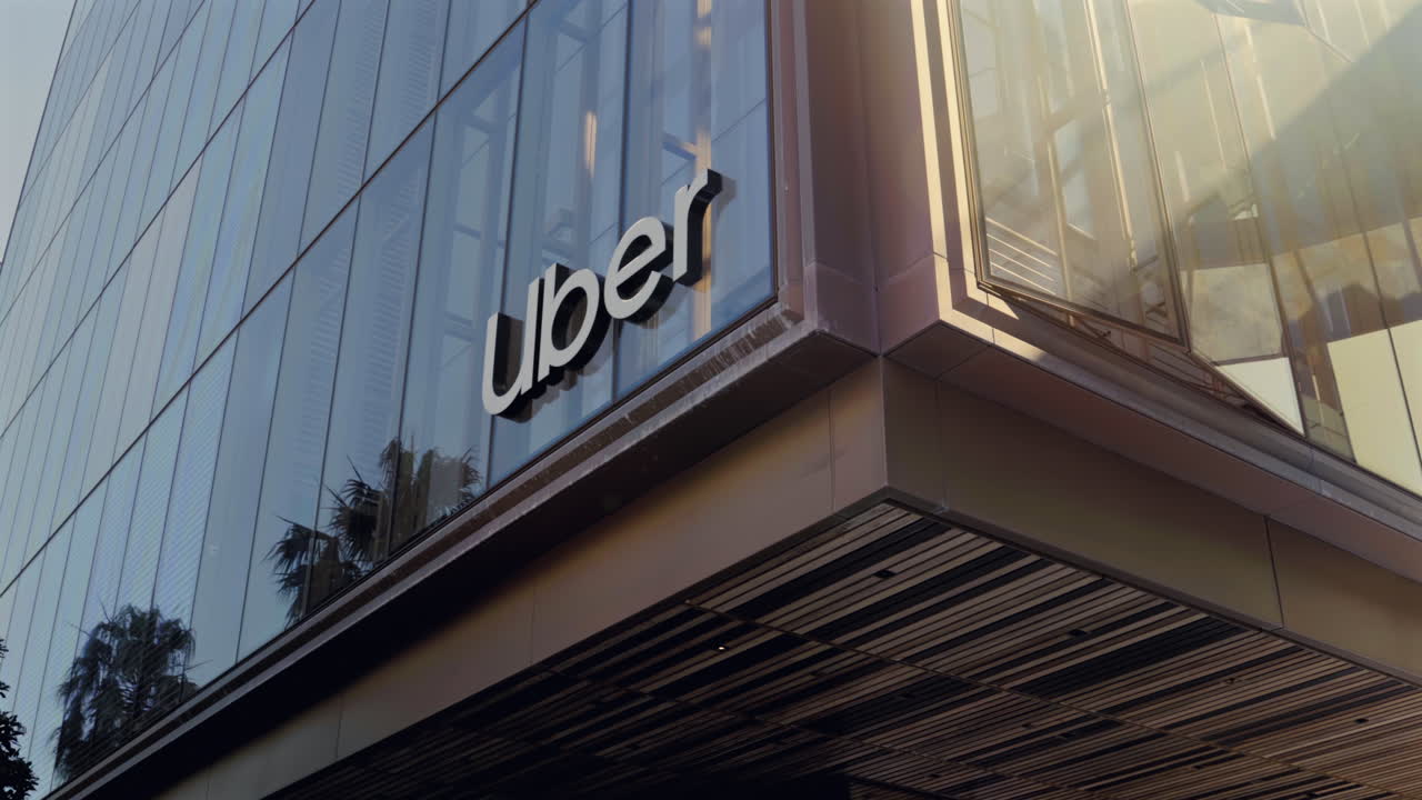 Uber Headquarters Building, Logo Close Up Free Stock Video Footage ...