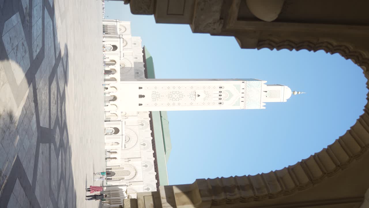 Hassan II Grand Mosque Seen Through An Archway - Vertical Orientation ...