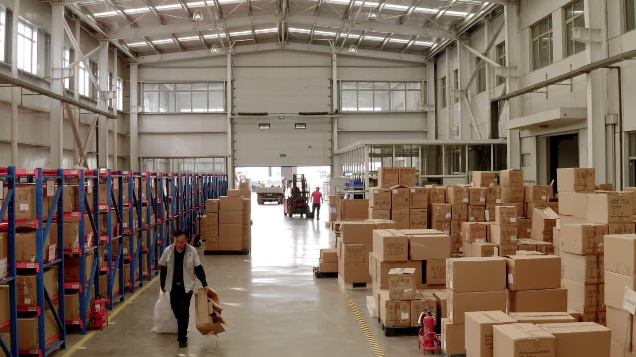 People Are Woking At A Busy Chinese Factory Warehouse Filled With ...