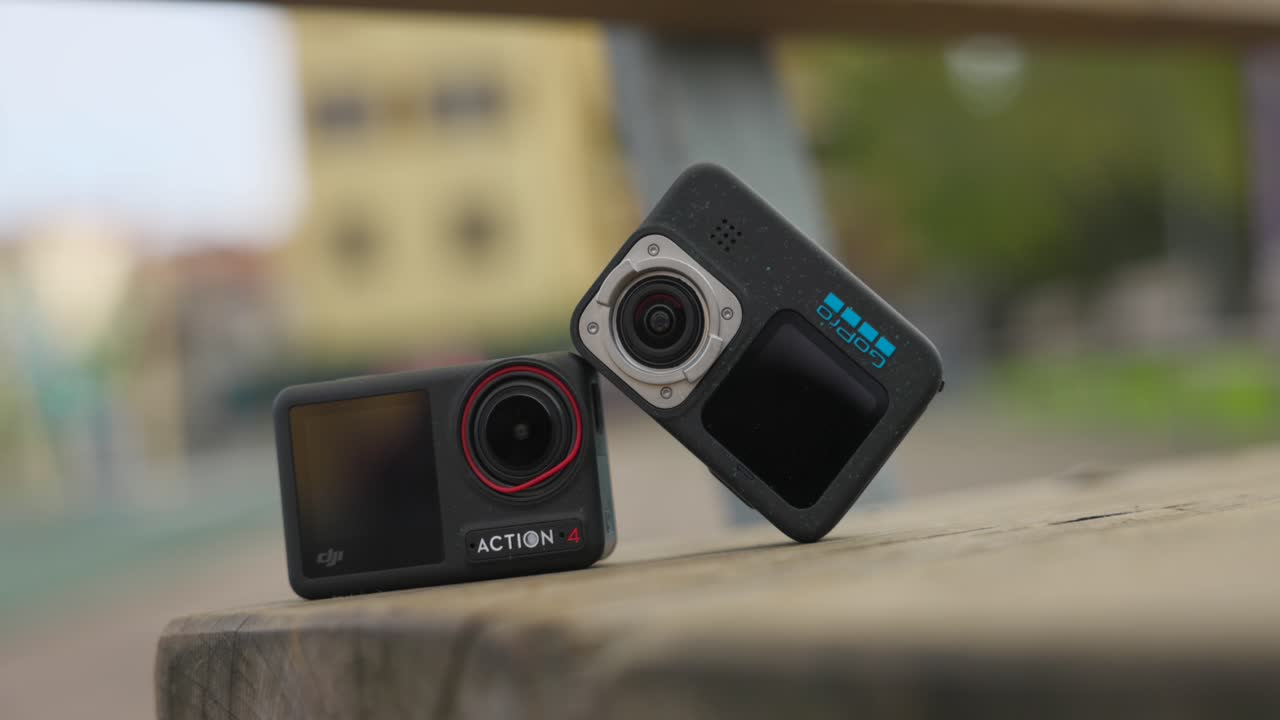 Technical Comparison Between New Modern Action Cameras. Close-up Free ...