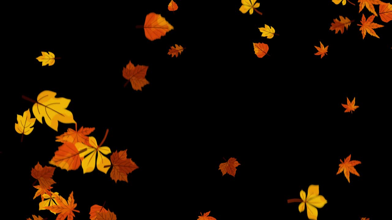 Autumn Leaf Fall Animation Abstract Green Falling Autumn Leaves Tree Of ...