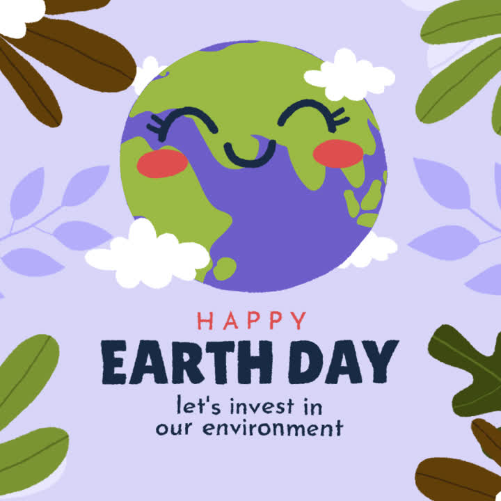Motion Graphic Of Hand Drawn Earth Day Instagram Posts Collection Free ...
