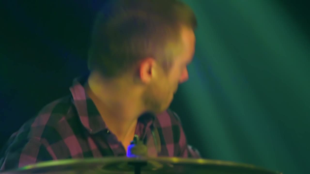 Close Up Face Of Drummer During Concert Free Stock Video Footage ...