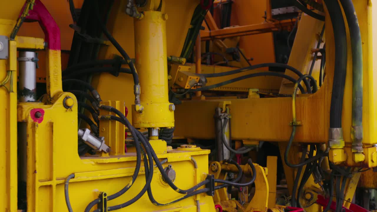 Railway, Train Machinery, Wires, Pumps, Hydraulic System, Closeup ...