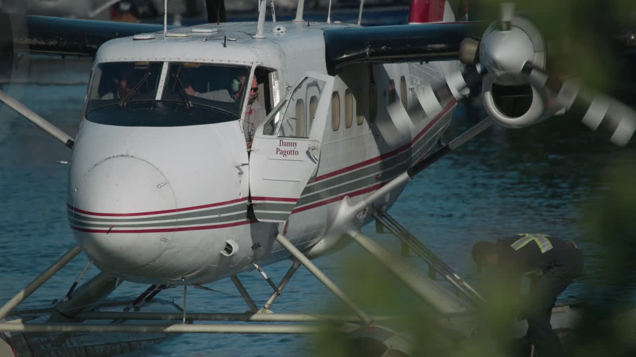 Pilot Starting Engines On Twin Otter, Crew Prepares Aircraft Free Stock ...