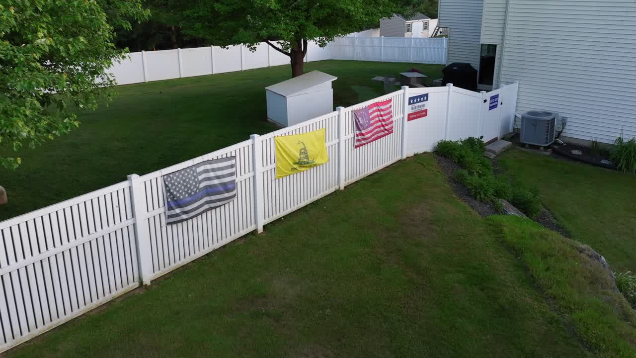 Fence With Conservative And Republican Themed Flags Free Stock Video ...