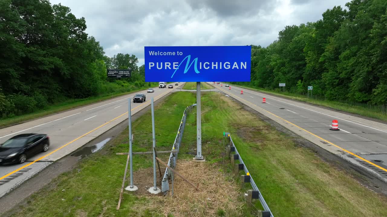 Welcome To Pure Michigan Road Sign Free Stock Video Footage Download ...