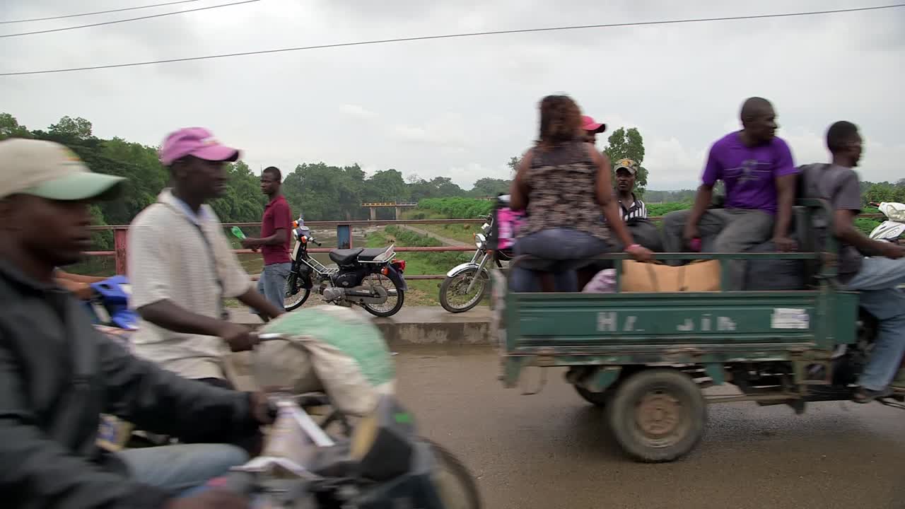 Traffic Corssing The Border Between Haiti And DRC Free Stock Video ...