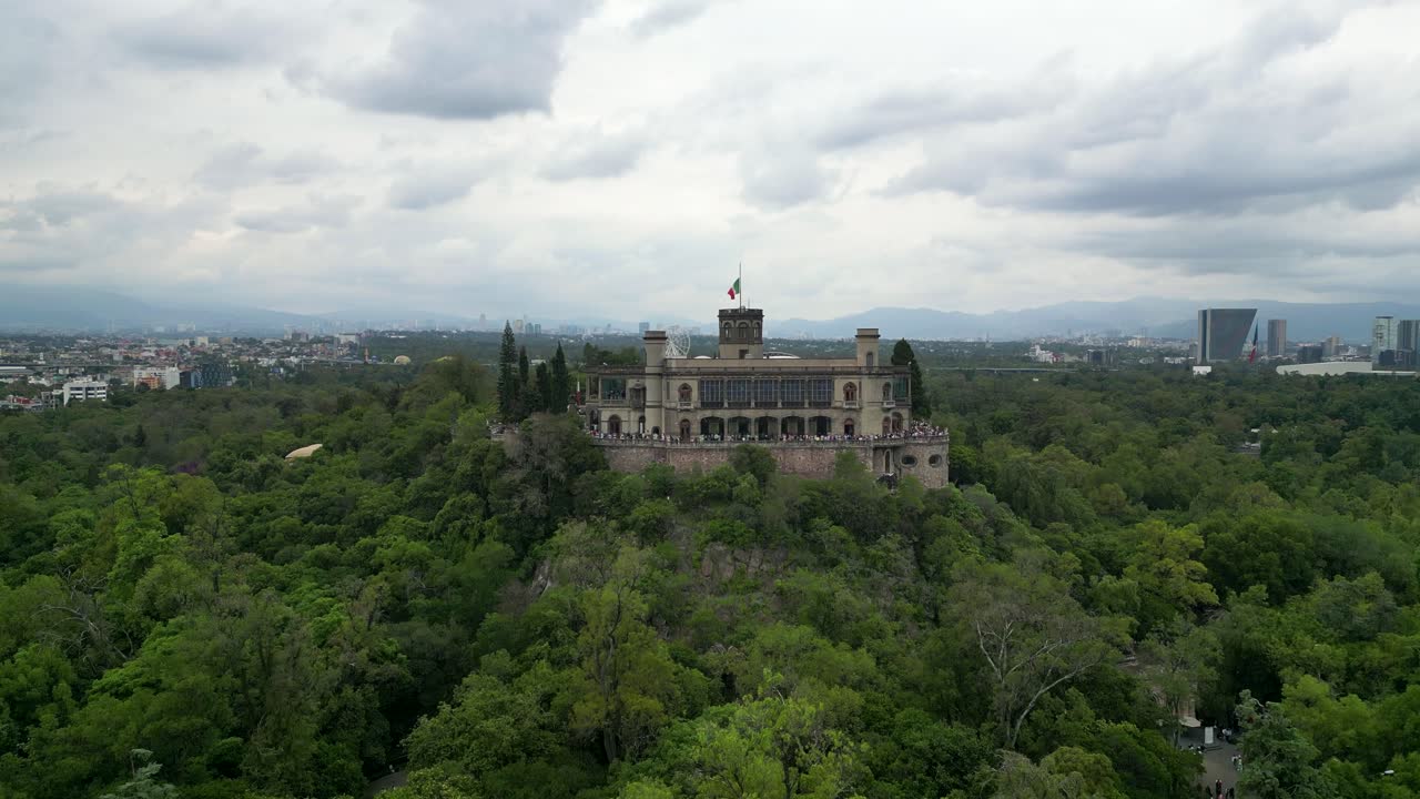 Aerial View Of Chapultepec Castle On Top Of A Hill With The Surrounding ...