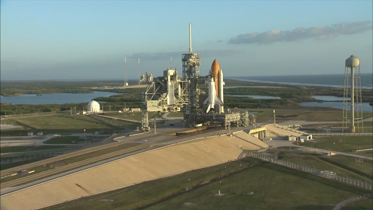 Aerial View Of Space Shuttle On Launch Pad Free Stock Video Footage ...