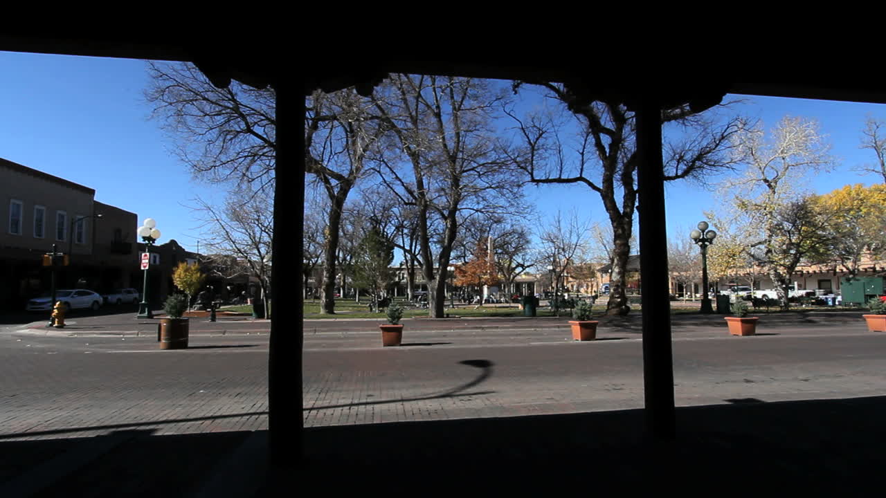 Santa Fe New Mexico Plaza From Arcade Free Stock Video Footage Download ...