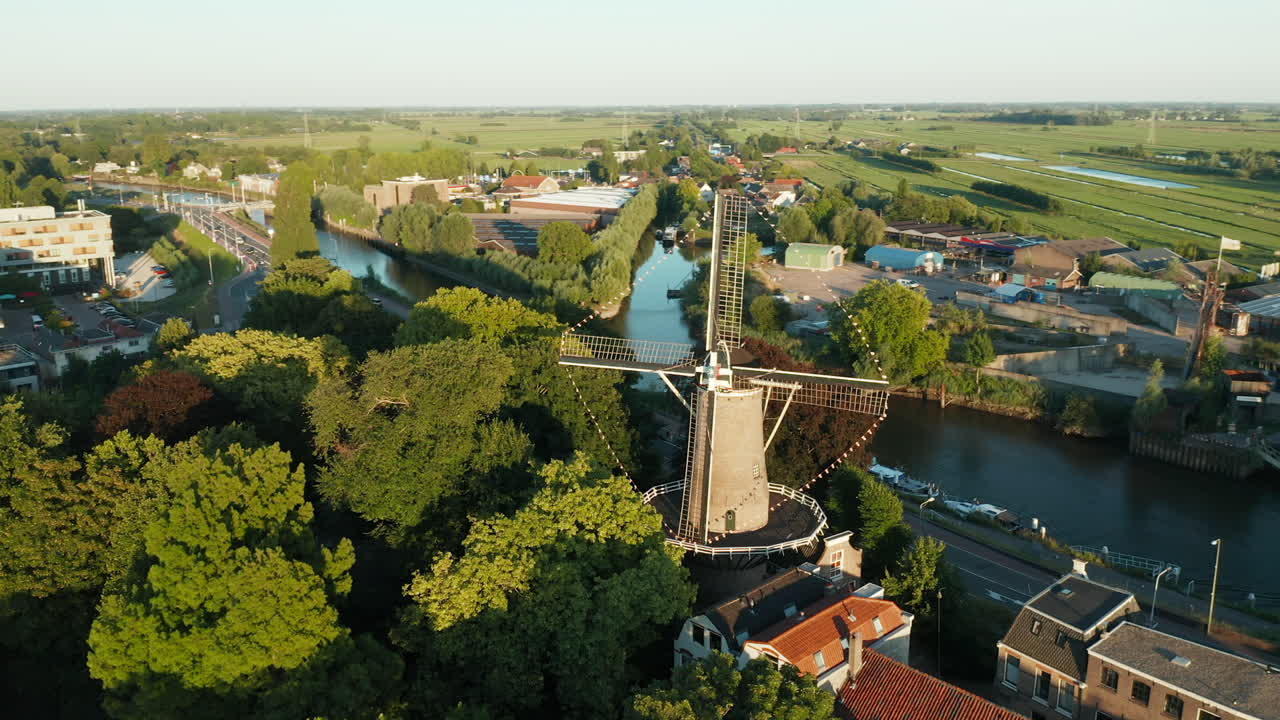 Premium stock video - Aerial view of mill in the castle at the ...