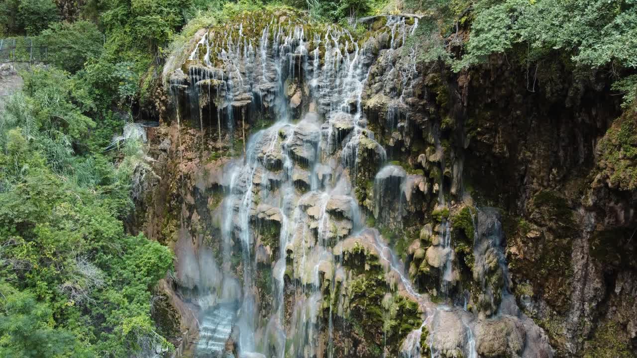 Static Shot Of Tolantongo Grutas Waterfalls Scenery, Hidalgo, Mexico ...