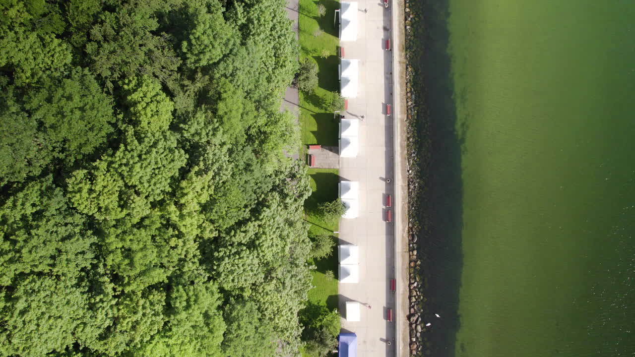 Medical Camp Tent Beside Seaside Embankment Road With Forest Free Stock ...