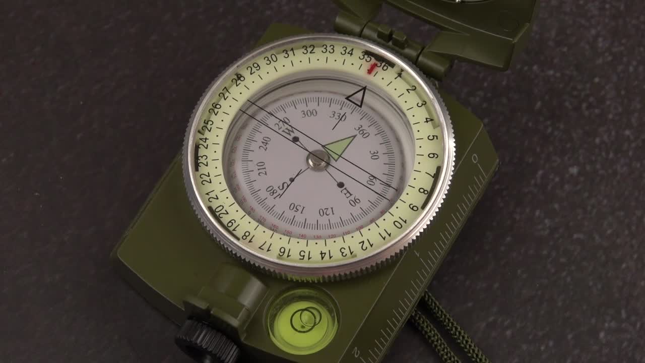 Compass Spinning To Magnetic North Orientation Free Stock Video Footage ...