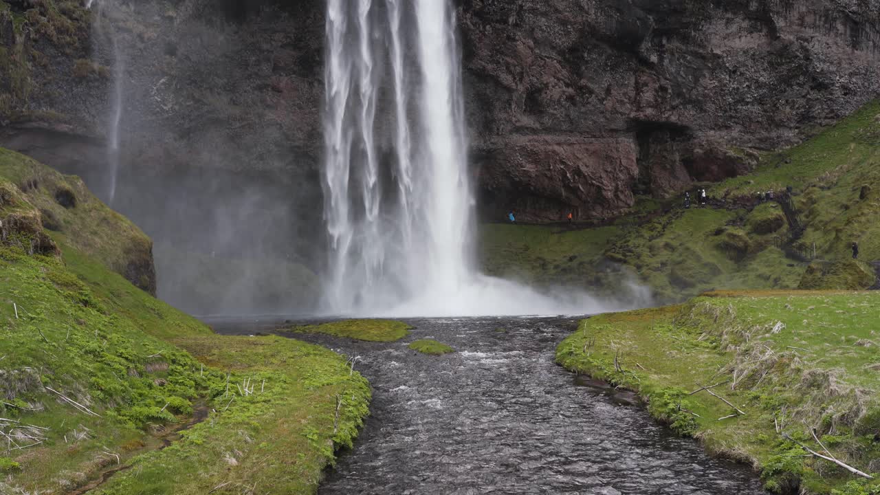 Closeup Of The Water From The Incredible Strong Waterfall ...