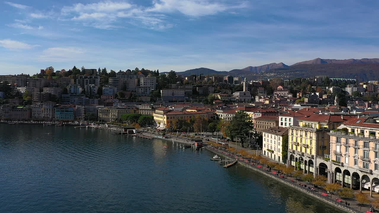 Panoramic View Of The City Of Lugano, His Buildings And Its Lakefront ...