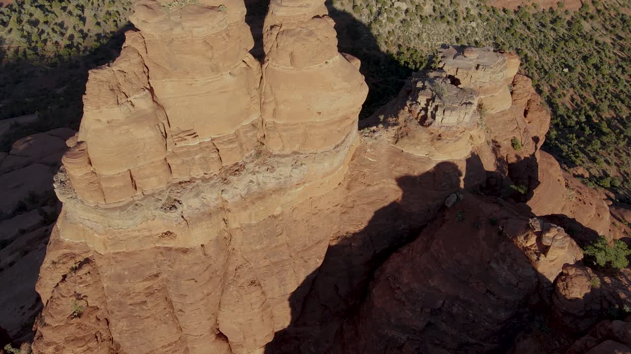 Close Up View From Above Of Bell Rock Butte, Composed Of Horizontally ...
