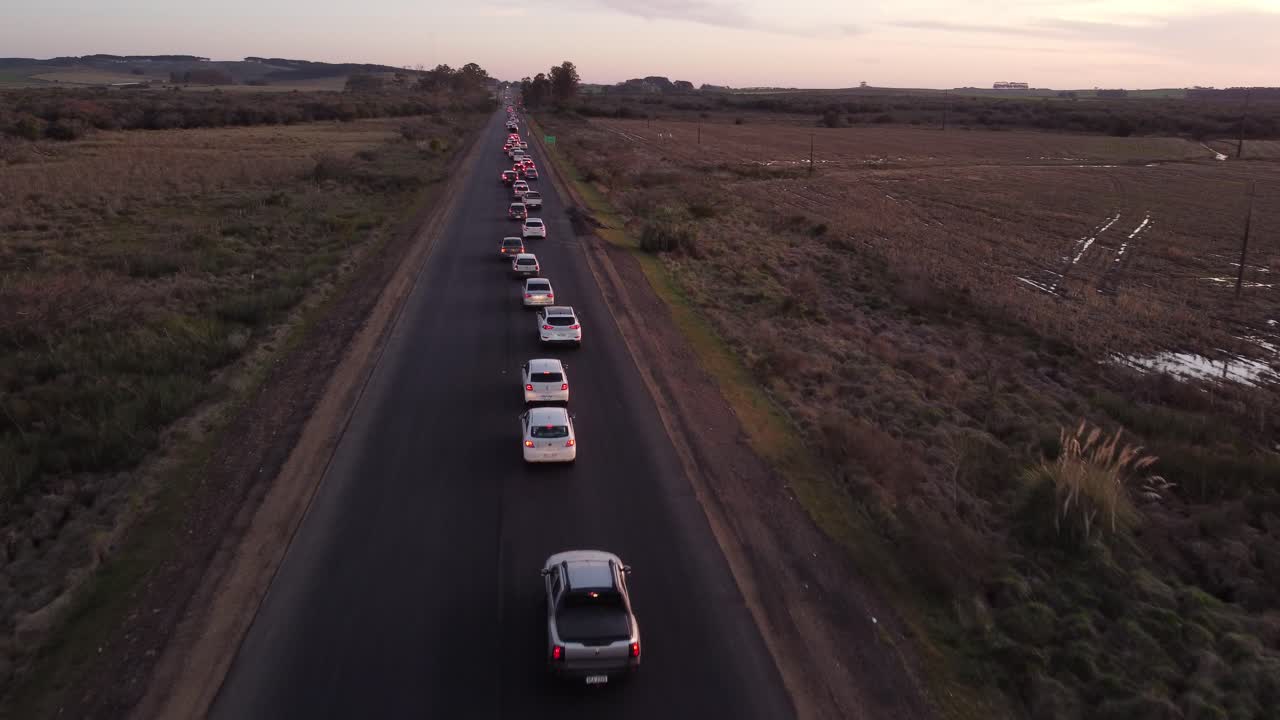 Congestion Traffic Jam At Rural Highway Route Uruguay Free Stock Video ...