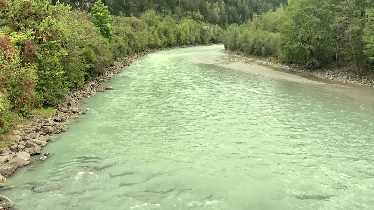 River Running In The Alps Showing Green Colour Free Stock Video Footage ...