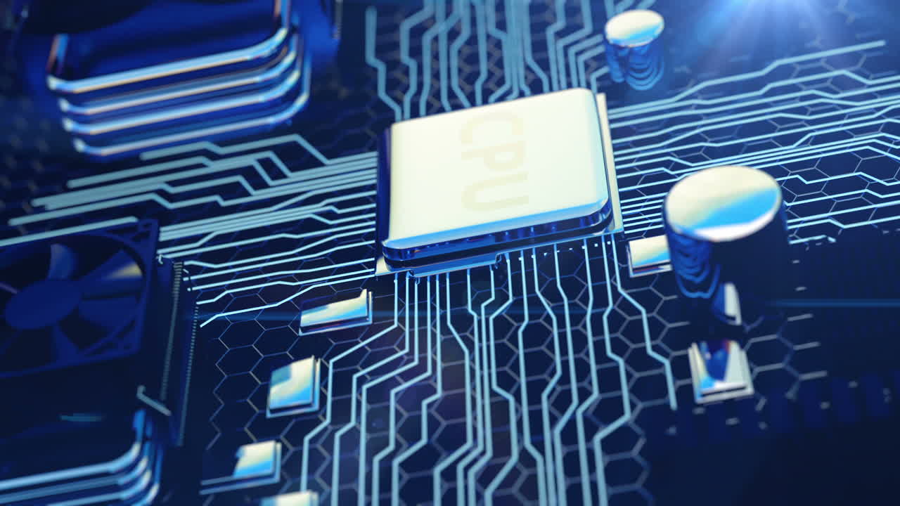 Premium stock video - Computer central processor socket on motherboard ...