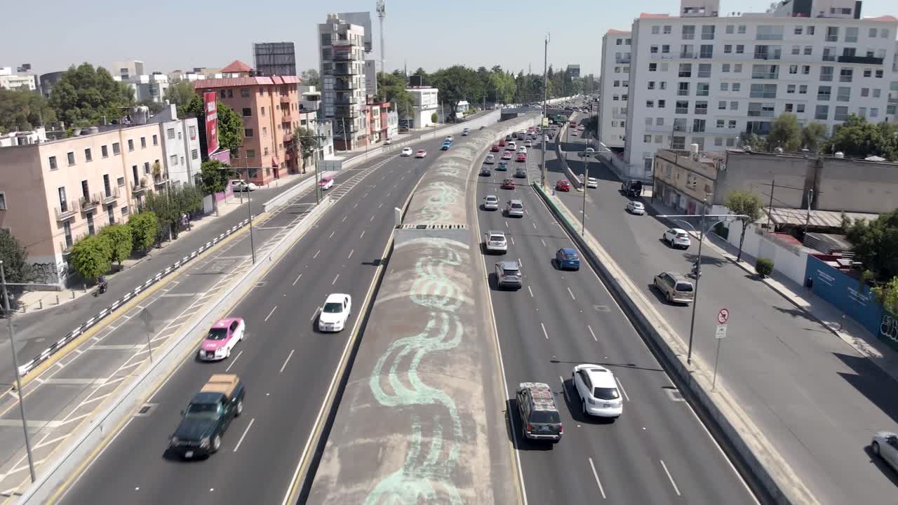 Premium stock video - Aerial view revealing congested highway at day ...