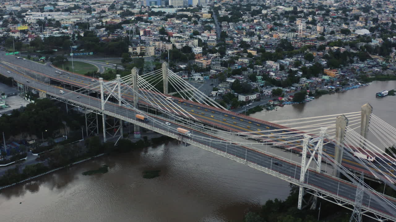 Premium stock video - Aerial - juan pablo duarte bridge, santo domingo ...