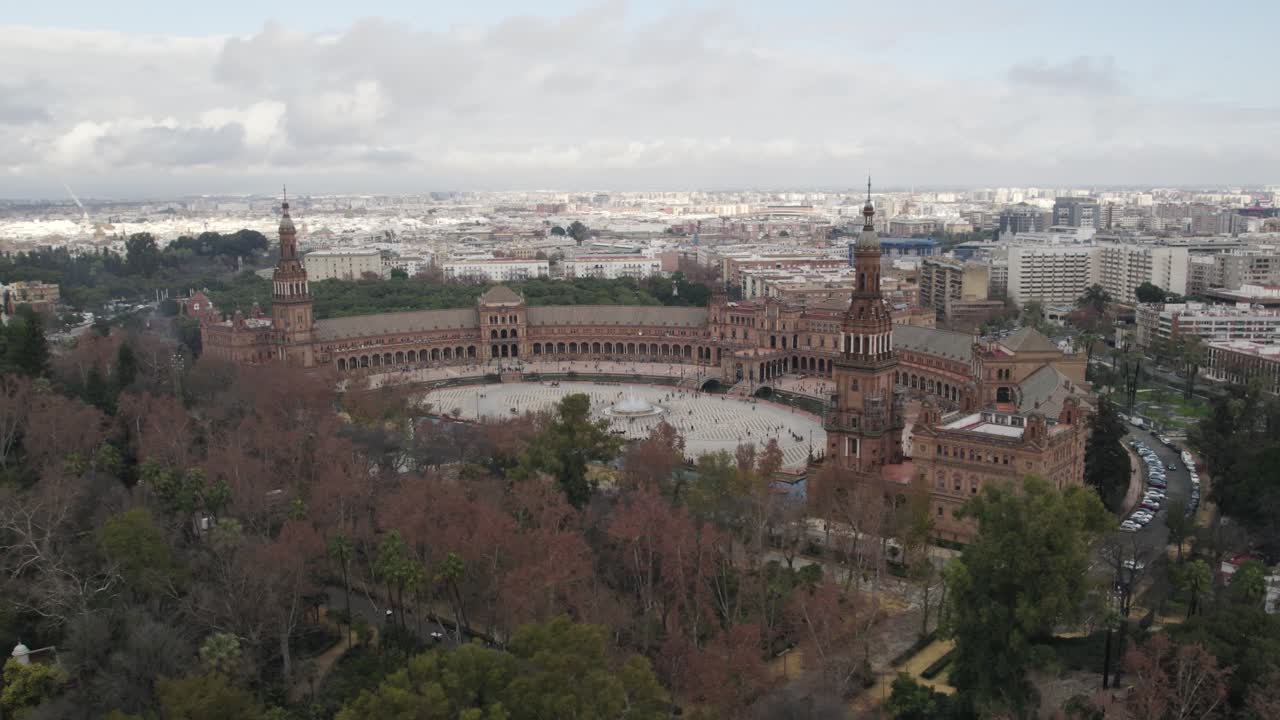 Seville - Plaza De EspaÃ±a, Spain Square, Semi-circular Brick Building ...