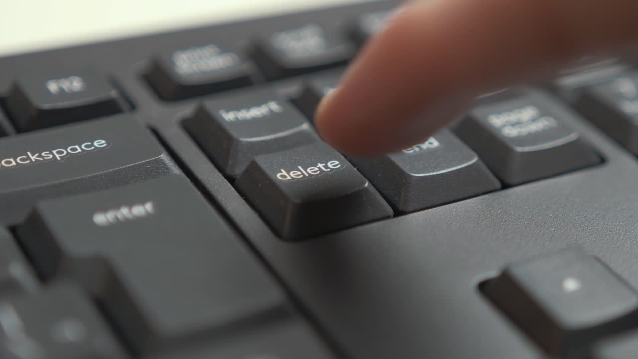 Pressing 'Delete' Keybinding On Keyboard Close Up Free Stock Video ...