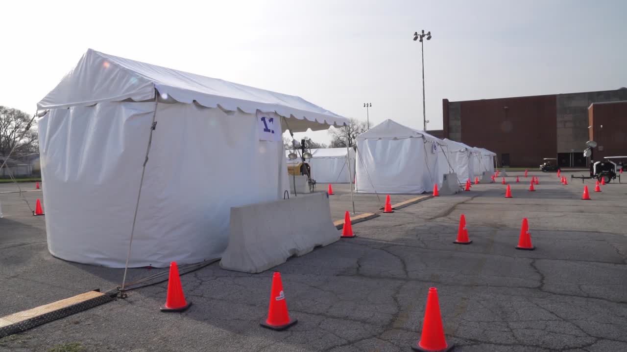 B-Roll Of Fema Tents During The Covid-19 Pandemic At The Gary Indiana ...